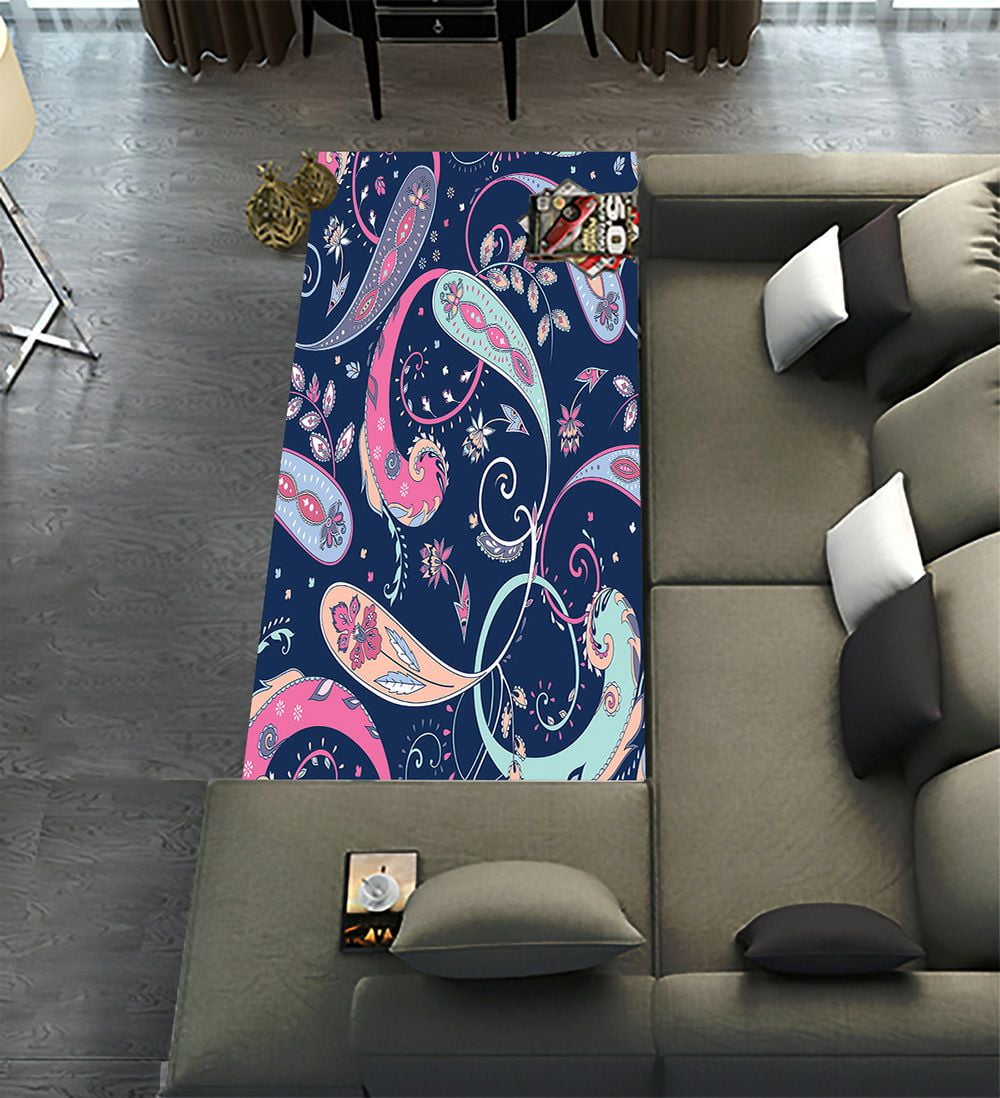 ECZJNT Paisley Floral Runner Rug 2 x 10ft Long Area Rug Carpet for ...