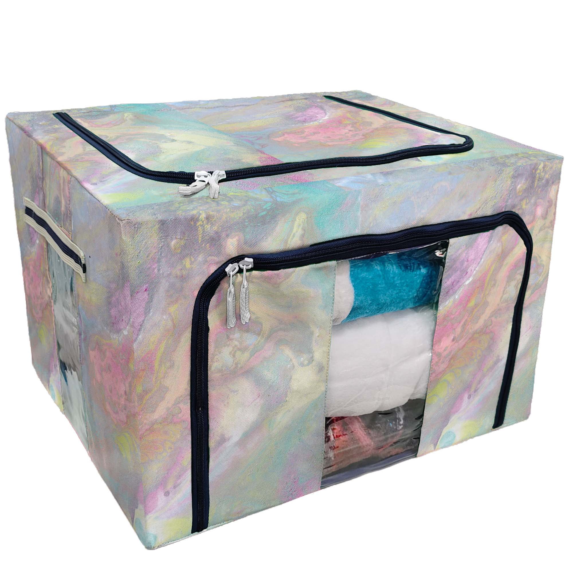 ECZJNT Pale blue green yellow pink purple color streaks Light petrol ...