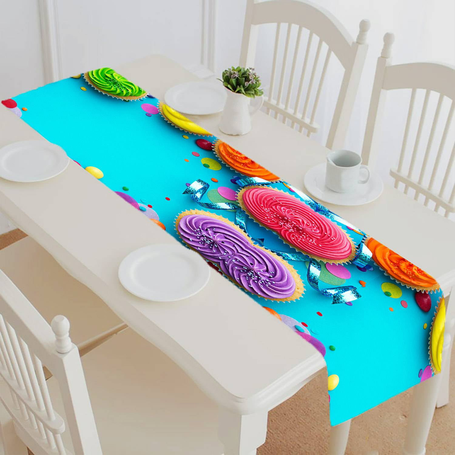 ECZJNT Party cupcakes confetti table runner table cloth tea table cloth ...
