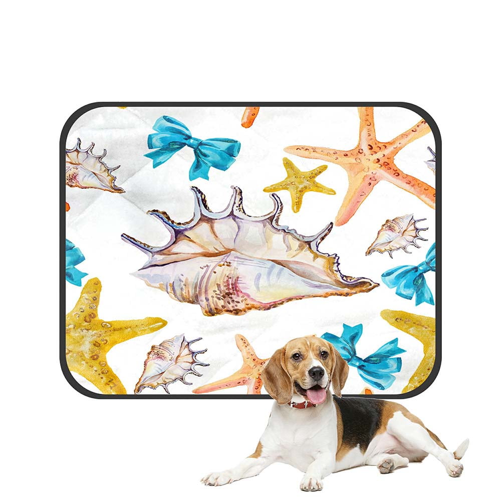 ECZJNT Pattern Sea Shells Stars For Pet Dog Cat Bed Pee Pads Mat ...