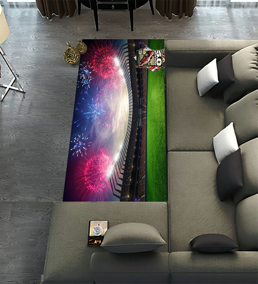 ECZJNT People Fans Fireworks Cloudy Sky Runner Rug 2.6 x 7ft Long Area ...