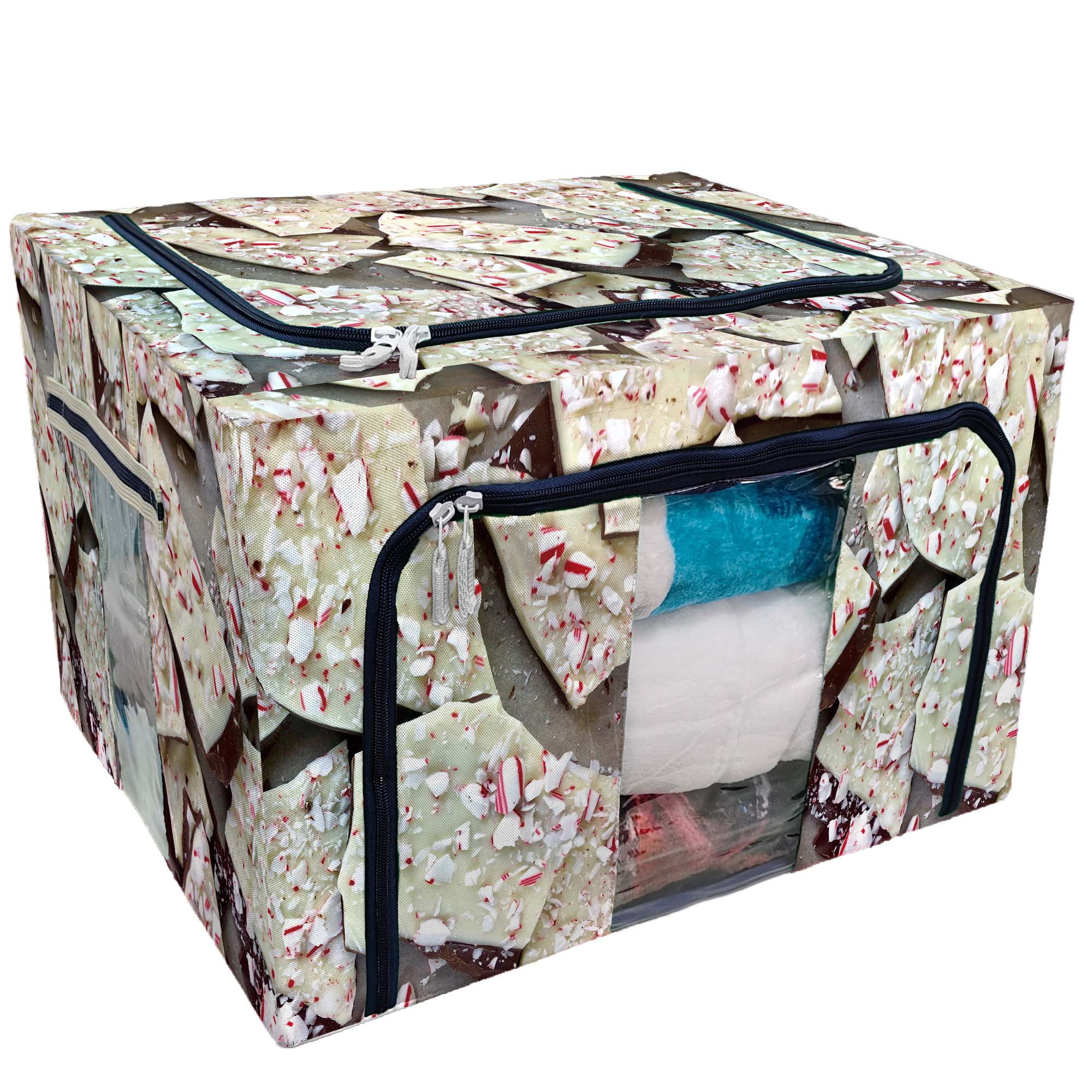 ECZJNT Peppermint bark pieces Storage Bag Clear Window Storage Bins ...