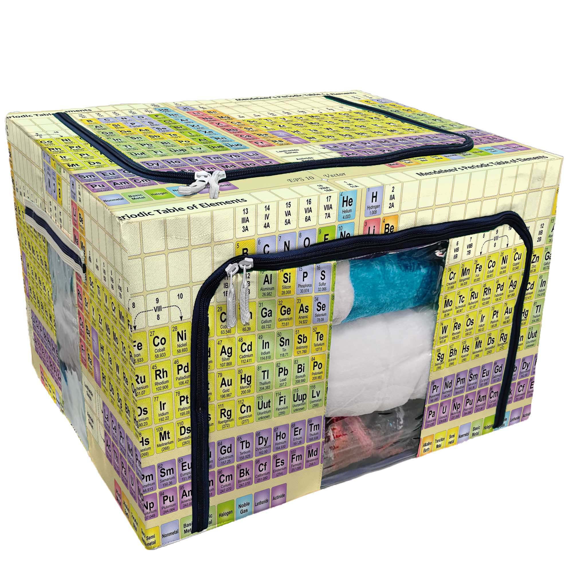 ECZJNT Periodic Table of the Elements Storage Bag Clear Window Storage ...