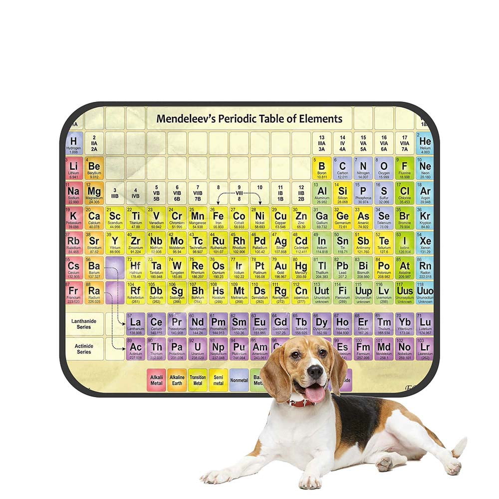 ECZJNT Periodic Table Of The Elements Pet Dog Cat Bed Pee Pads Mat ...
