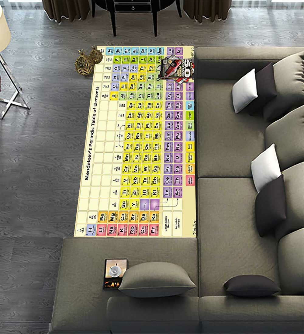 ECZJNT Periodic Table Of The Elements Runner Rug 4 x 12ft Long Area Rug ...