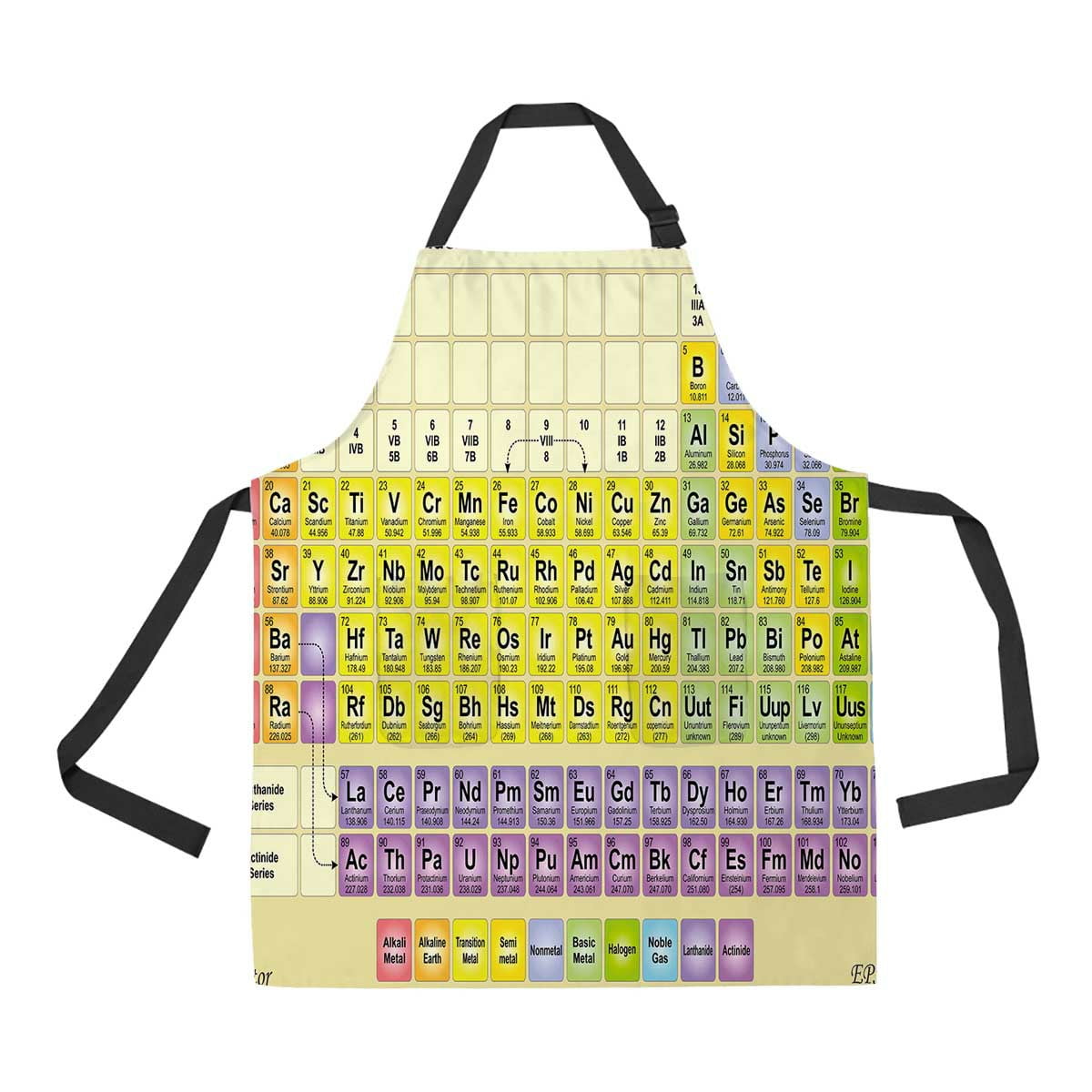 ECZJNT Periodic Table of the Elements Adjustable Bib Kitchen Apron with ...