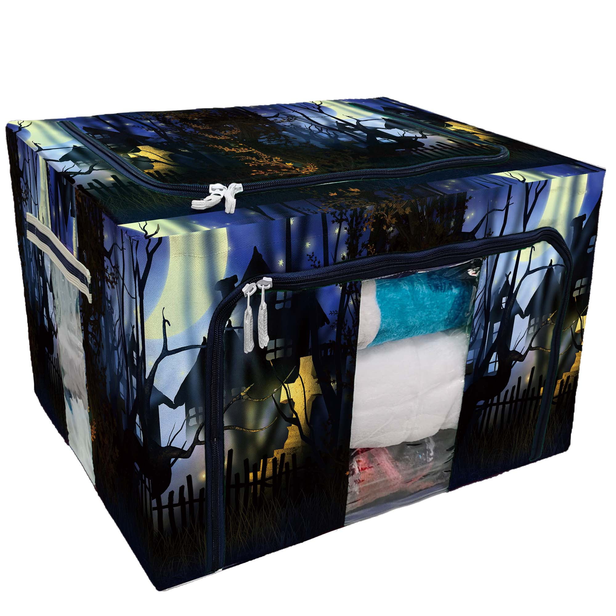 ECZJNT Premade Halloween Storage Bag Clear Window Storage Bins Boxes ...