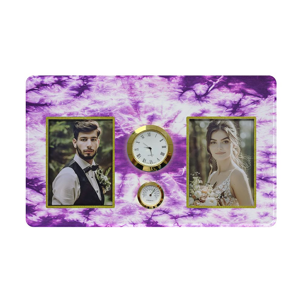 ECZJNT Purple Tie Dye Batik Family Couple Photo Picture Frame with ...