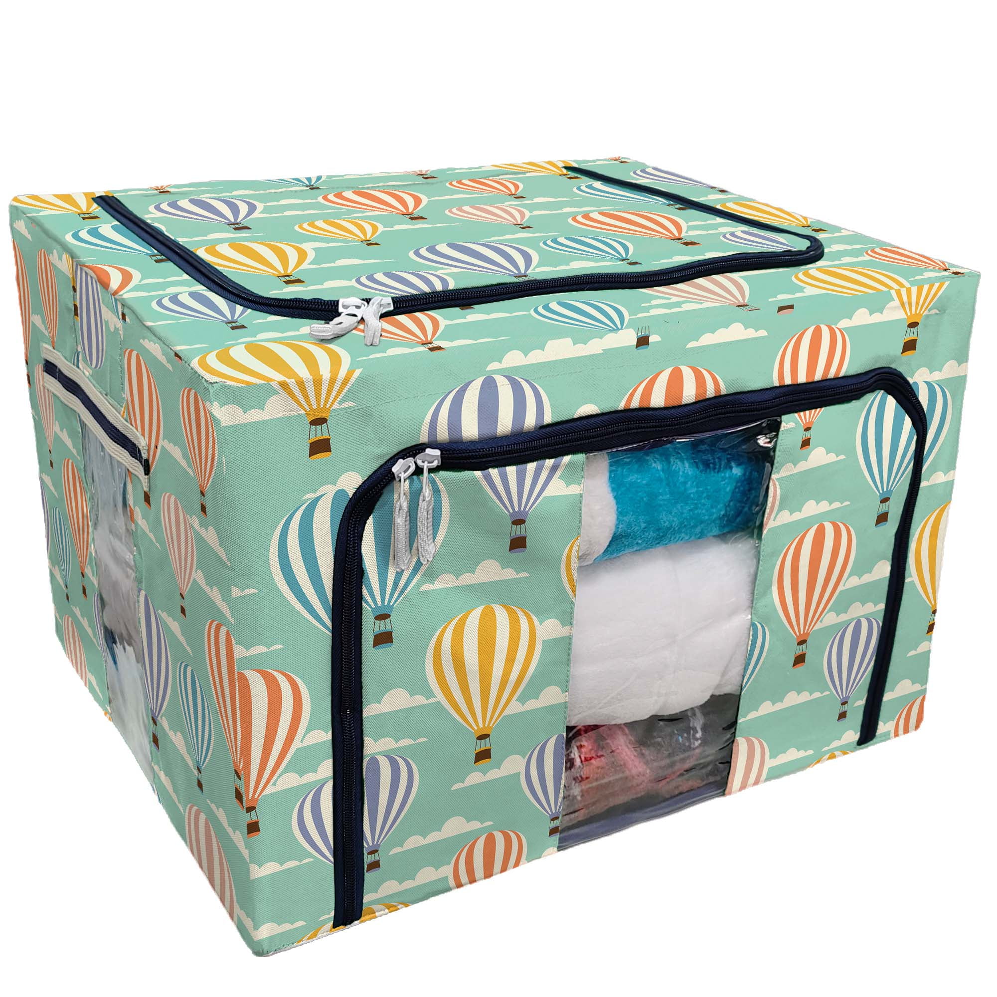 ECZJNT Retro travel pattern of balloons Storage Bag Clear Window ...