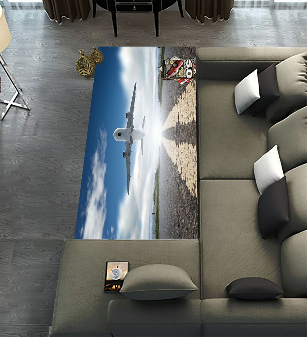 ECZJNT Roads And Planes Runner Rug 3.3 x 10ft Long Area Rug Carpet for ...