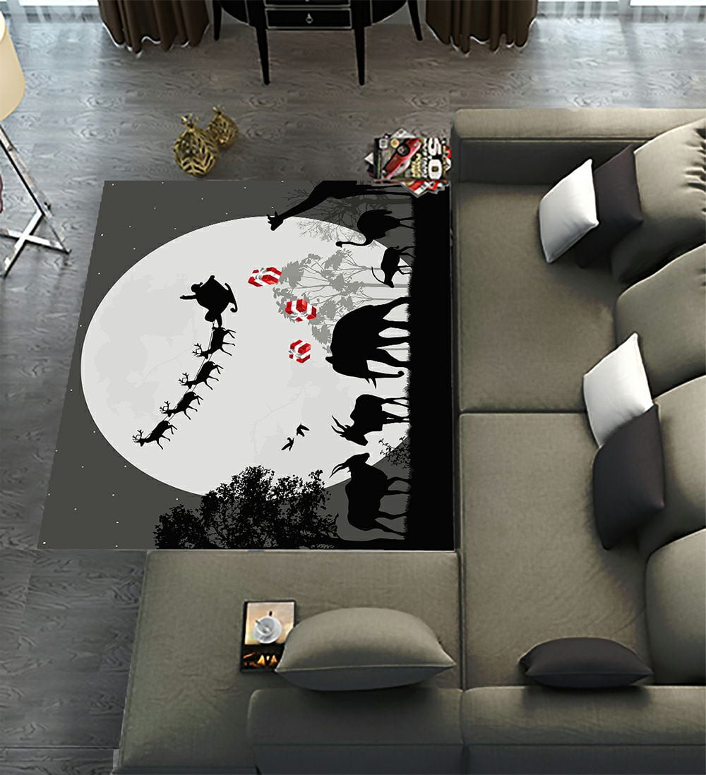 ECZJNT Santa Claus Merry Christmas Area Rugs 3 x 4ft Floor Carpet Mat ...