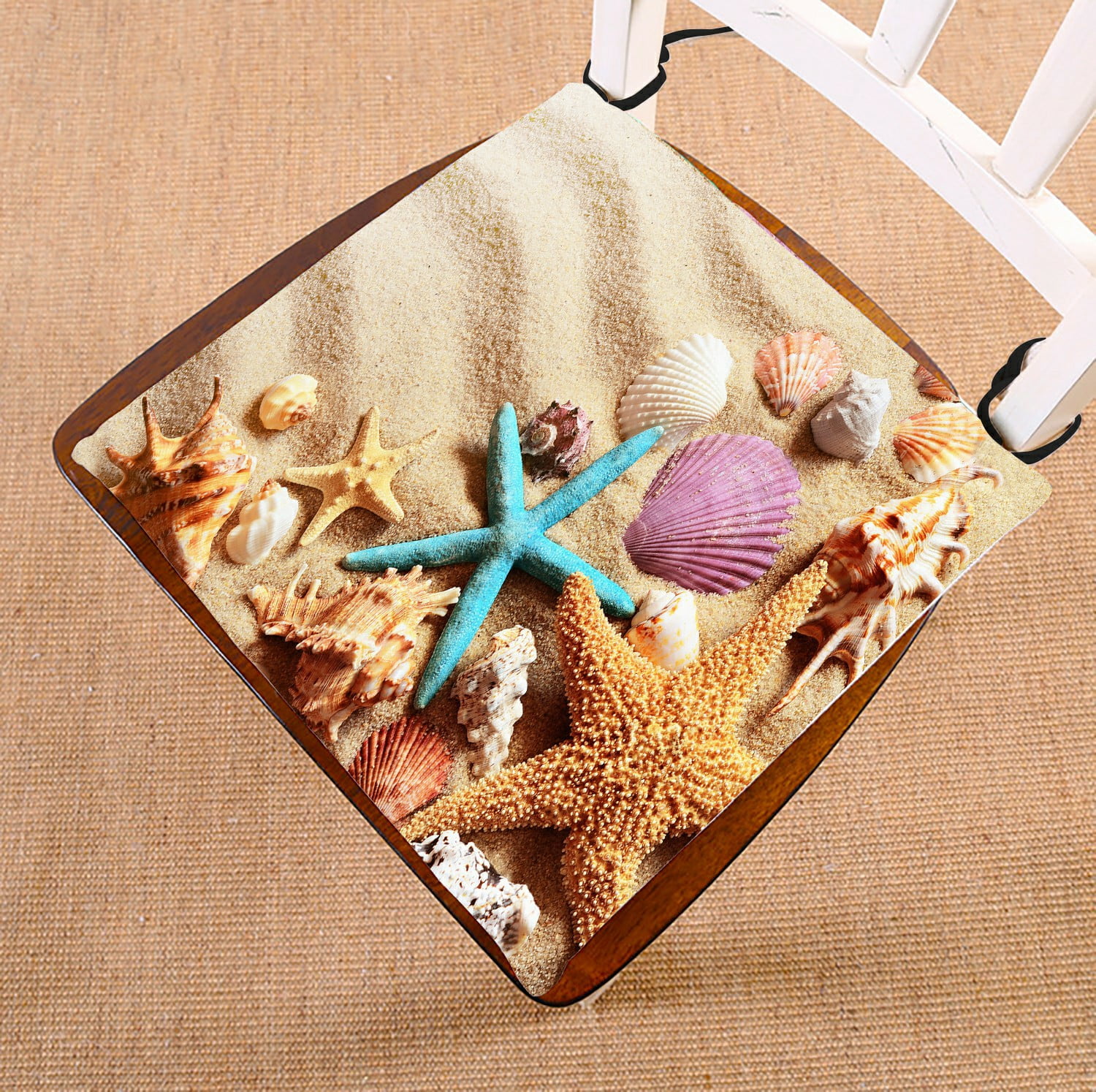 ECZJNT Seashells on a summer beach sand seat pad chair pads seat ...