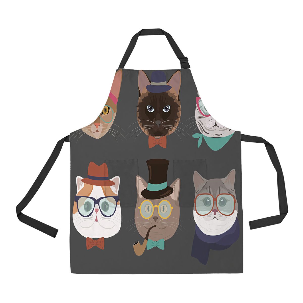 ECZJNT Set of hipster cats of different breeds Adjustable Bib Kitchen ...