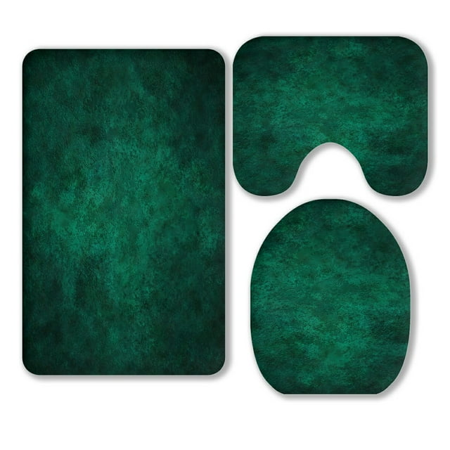 ECZJNT Shaded Deep Teal Plaster 3 Piece Bathroom Rugs Set Bath Rug ...