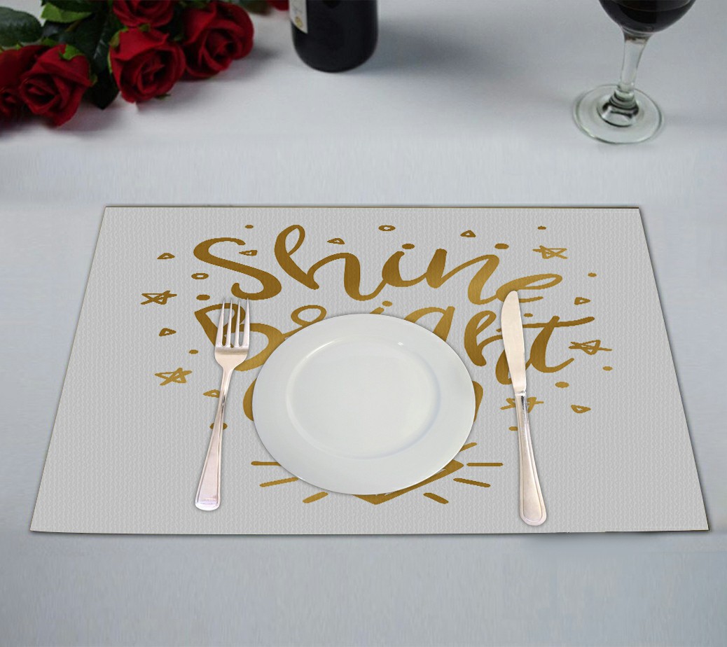 ECZJNT Shine Bright Like a Diamond Wall Art Print in Gold Placemat ...