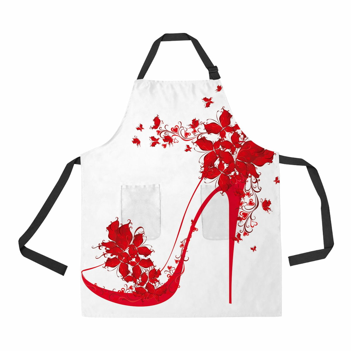 ECZJNT Shoes on a high heel decorated with butterflies Adjustable Bib ...