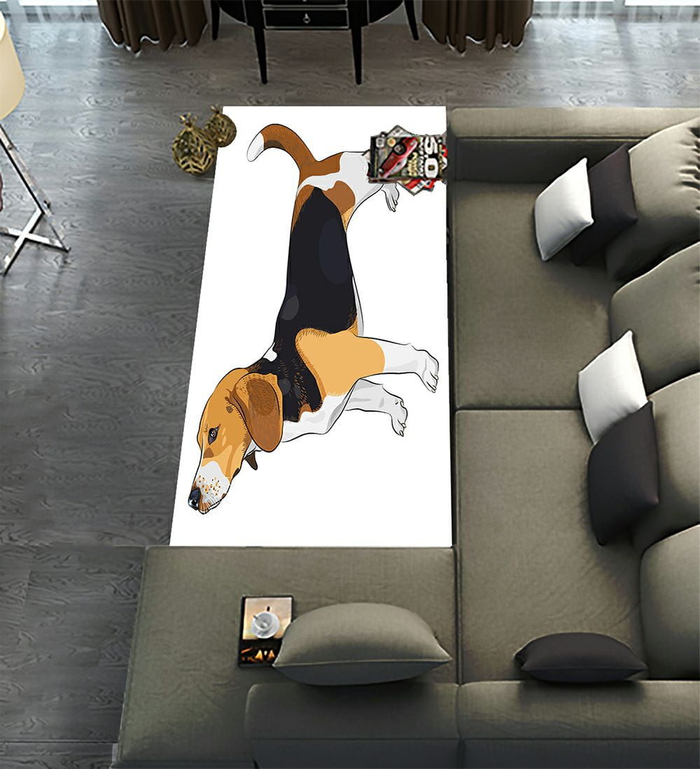 ECZJNT Sketch Dog Beagle Breed Runner Rug 1.3 x 7ft Long Area Rug ...