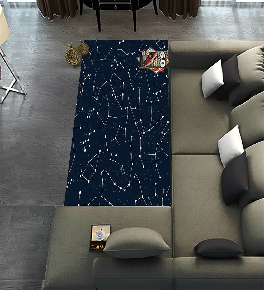 ECZJNT Sky Map Constellations Stars Runner Rug 2.6 x 10ft Long Area Rug ...