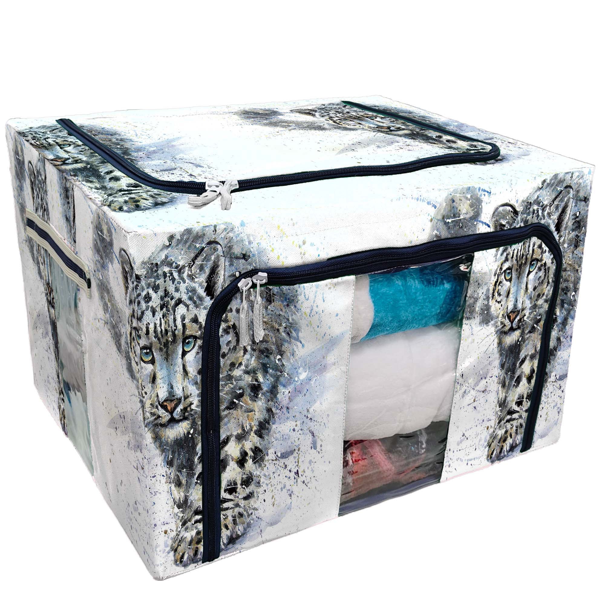 ECZJNT Snow leopard animals wildlife Storage Bag Clear Window Storage ...