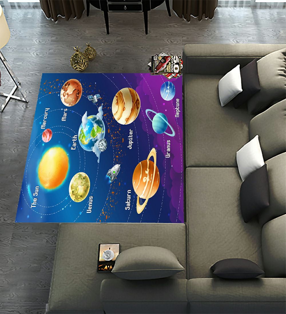 ECZJNT Solar System Planets Vertical Area Rugs 4 x 5ft Floor Carpet Mat ...