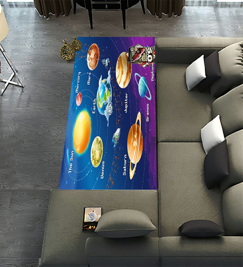 ECZJNT Solar System Planets Vertical Runner Rug 2.6 x 10ft Long Area ...