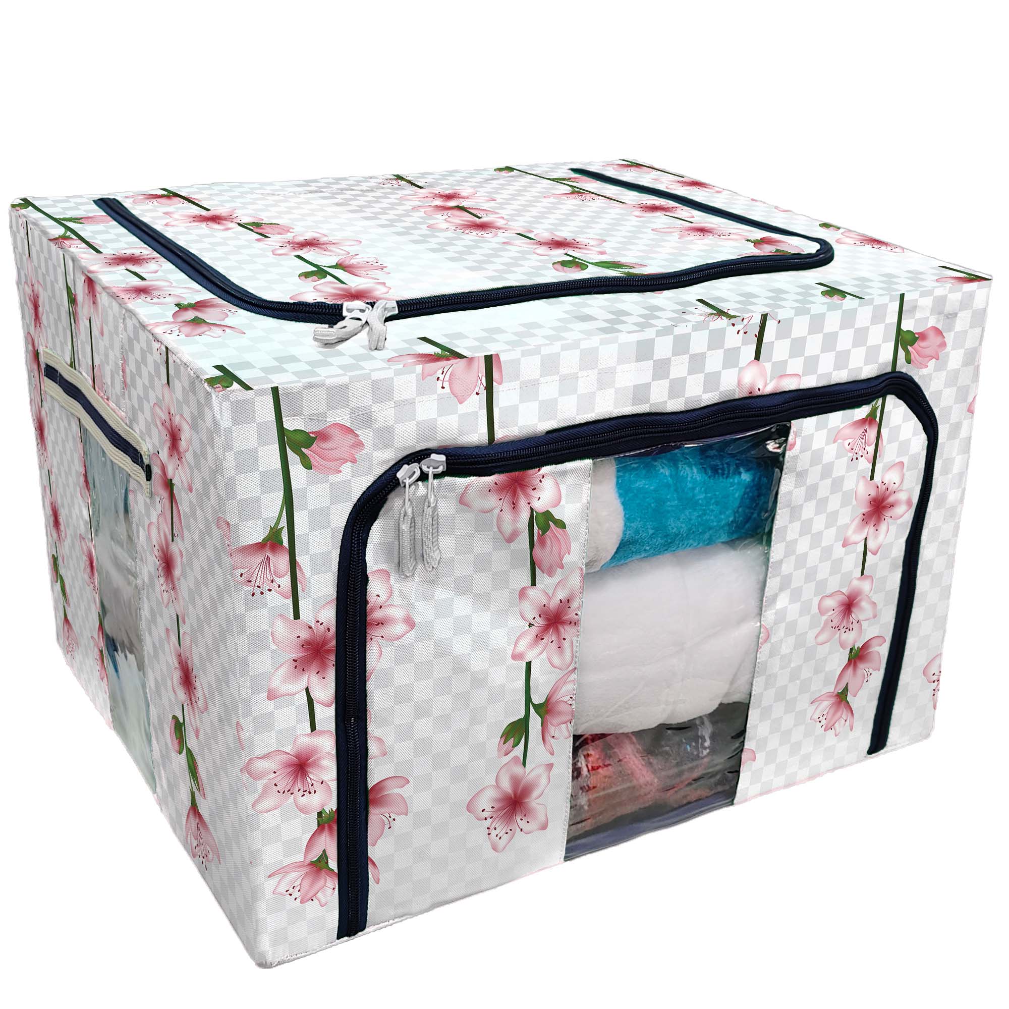 ECZJNT Spring bloom branch with pink flowers buds Storage Bag Clear ...