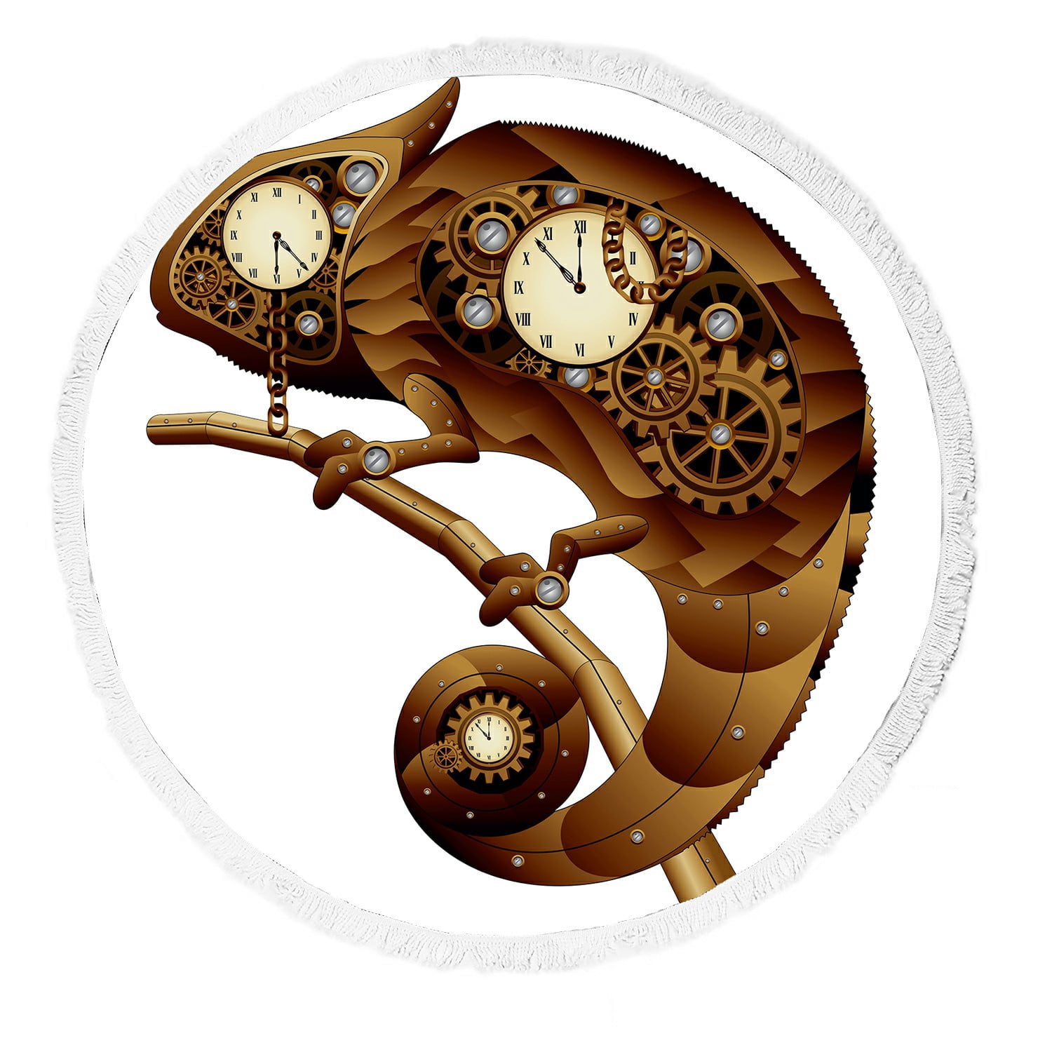 ECZJNT Steampunk Chameleon Vintage Style Beach Towel Beach Blanket ...