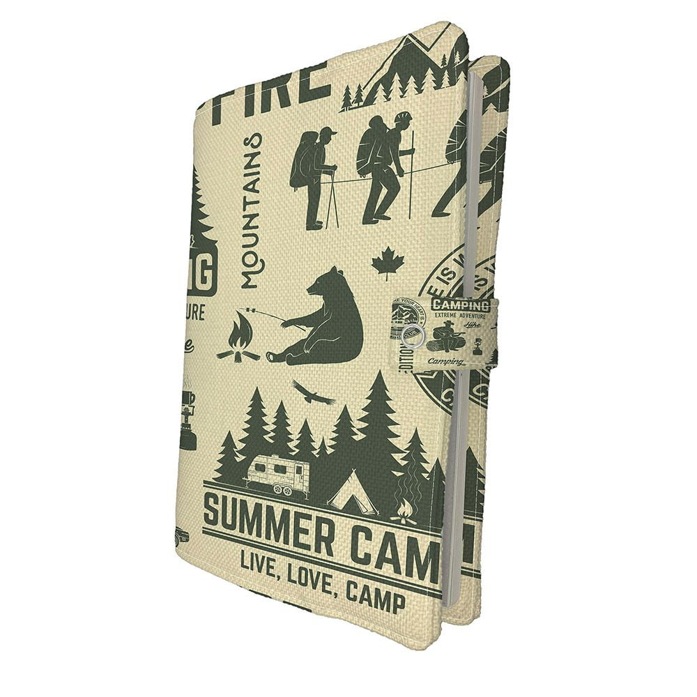 ECZJNT Summer Camp Tent Mountain Campfire Hiker Forest Silhouette Book ...