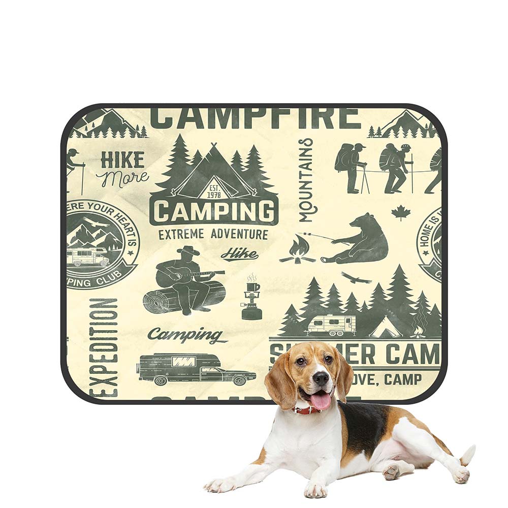 ECZJNT Summer Camp Tent Mountain Campfire Hiker Forest Silhouette Pet ...