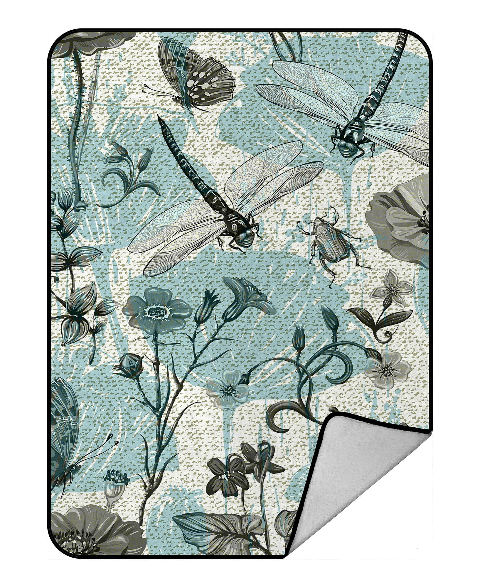 ECZJNT Summer Plants insects flowers Butterflies dragonflies beetles ...