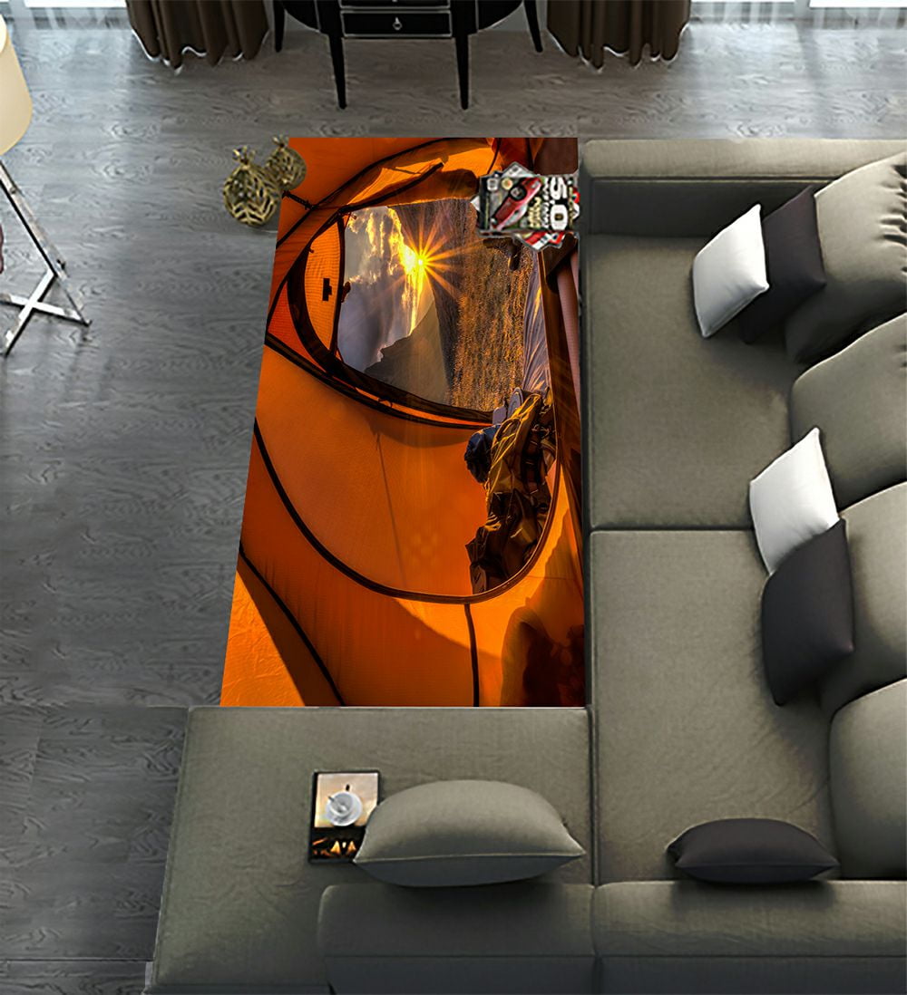 ECZJNT Sunrise Inside A Tent Runner Rug 4 x 10ft Long Area Rug Carpet ...