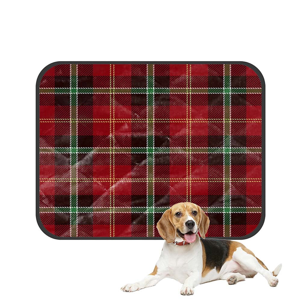 ECZJNT Tartan Pattern Pet Dog Cat Bed Pee Pads Mat Cushion Potty ...