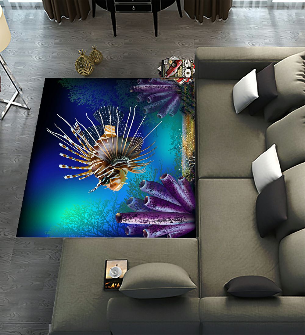 ECZJNT The Underwater World Fish Plants Area Rugs 5 x 6ft Floor Carpet ...