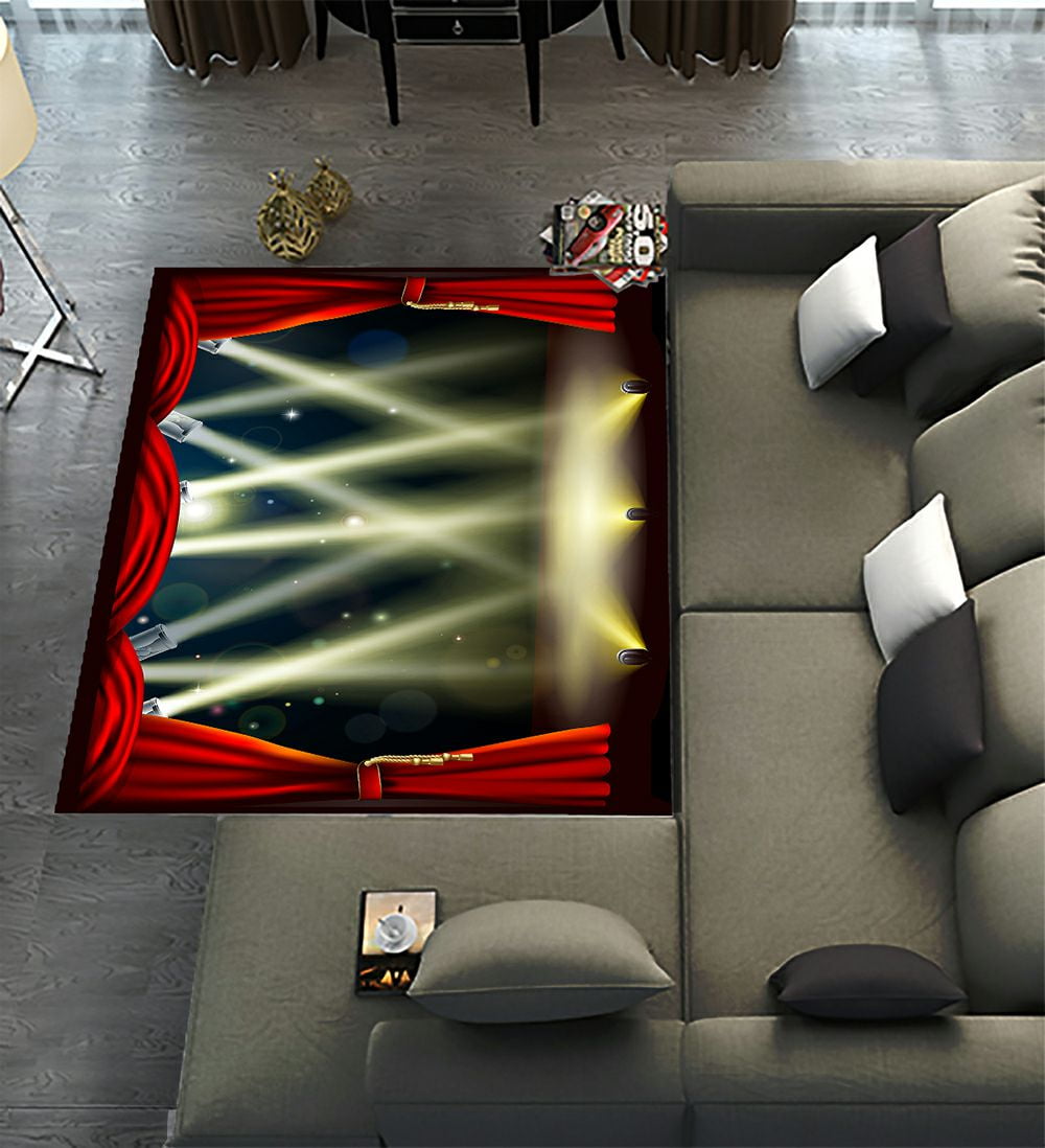 ECZJNT Theater Stage Stage Lights Spotlights Footlights Area Rugs 3 x ...
