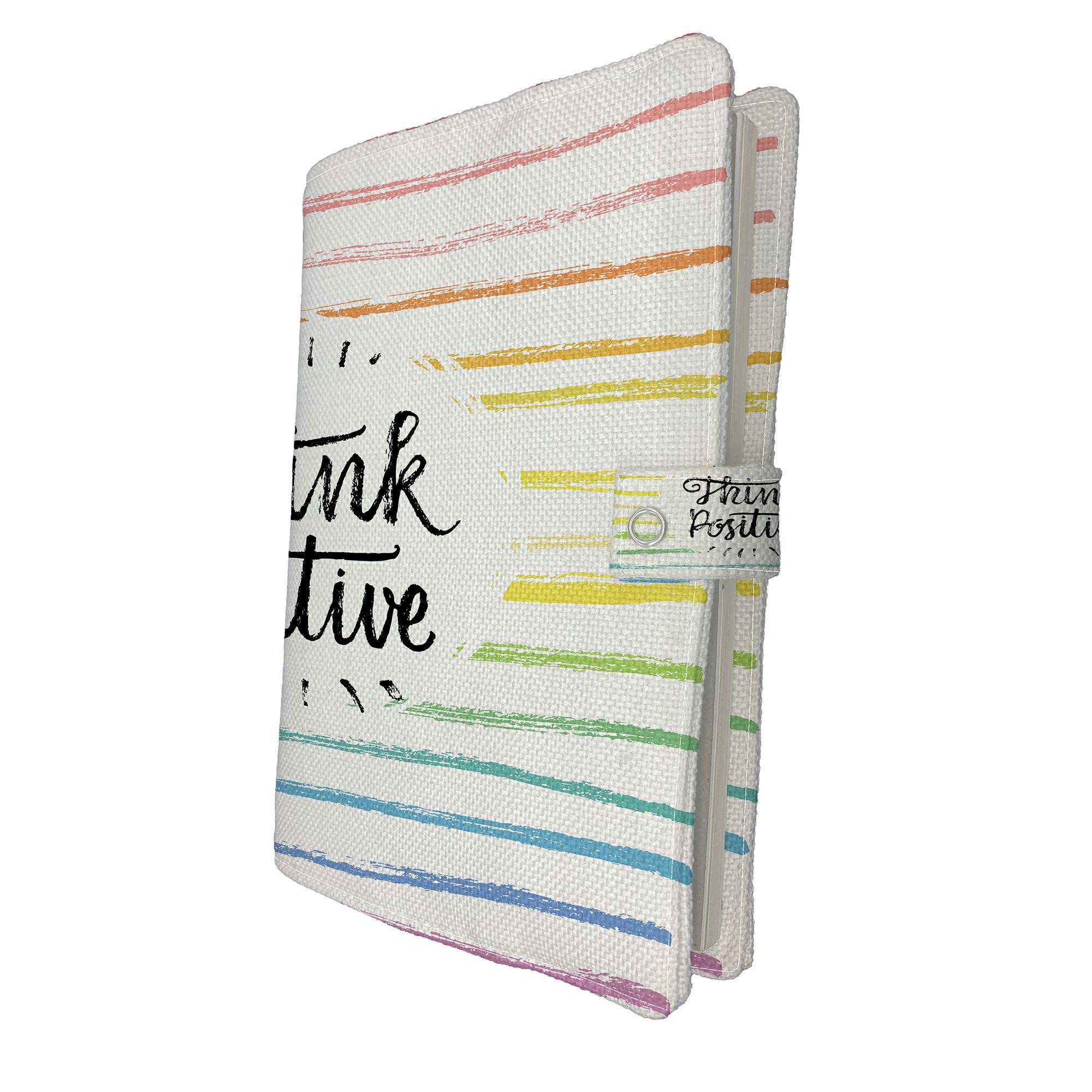 ECZJNT Think Positive Hand Lettering Quote Rainbow Book Cover Book ...