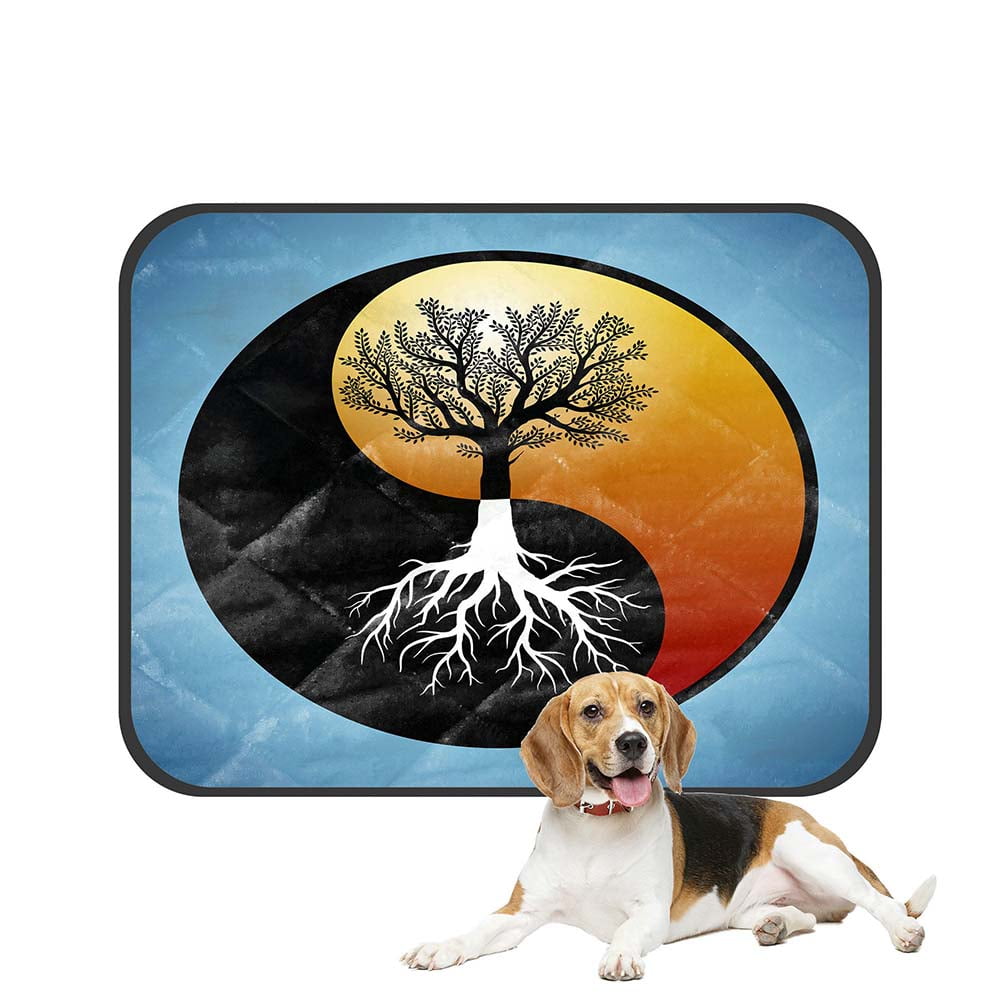 ECZJNT Tree Roots Silhouette In Modified Yin Yang Symbol Pet Dog Cat ...