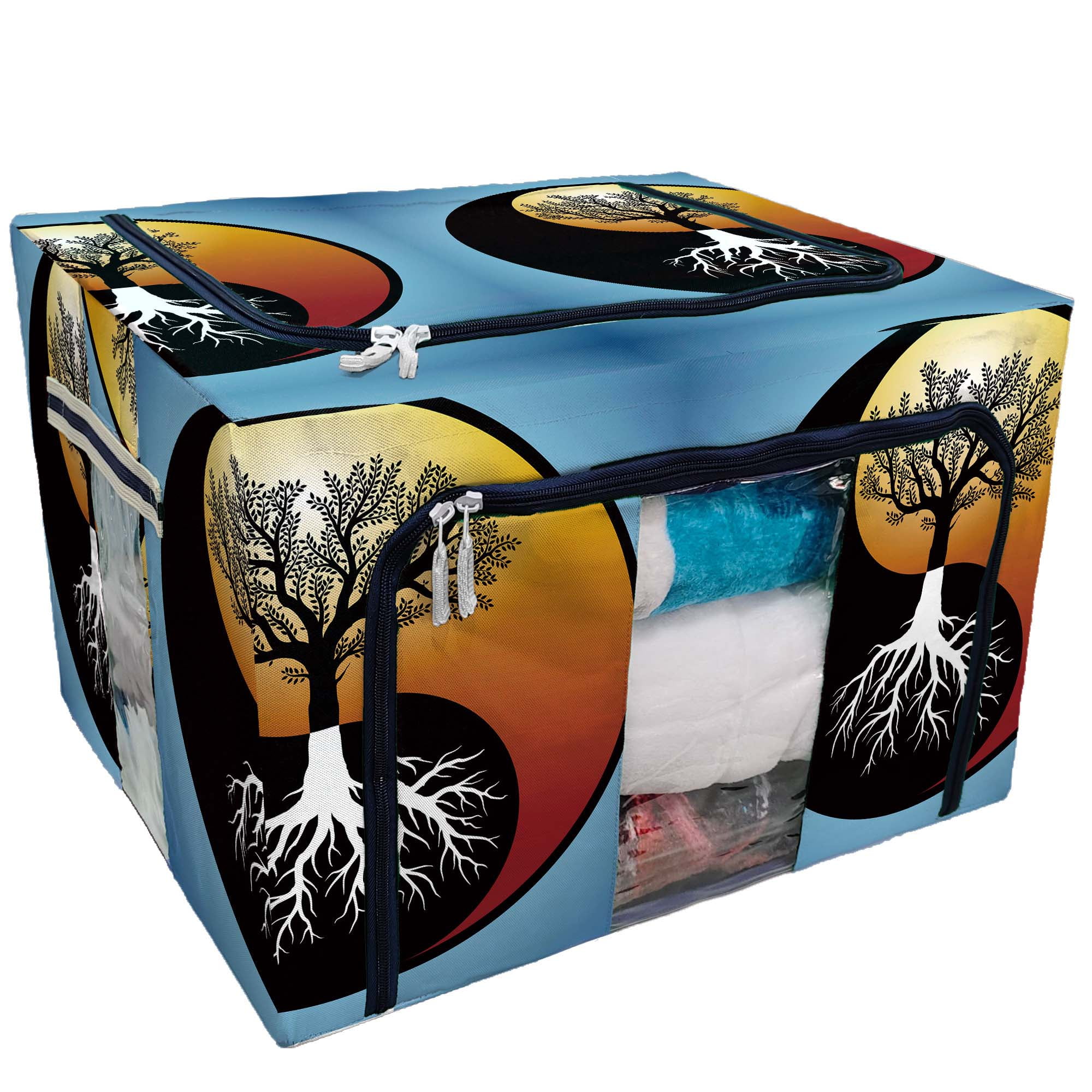 ECZJNT Tree roots silhouette in modified yin yang symbol Storage Bag ...
