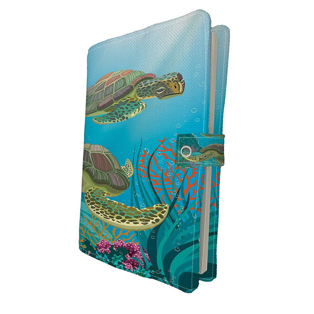 ECZJNT Two Sea Turtles Swimming Underwater Book Cover Book Protector ...