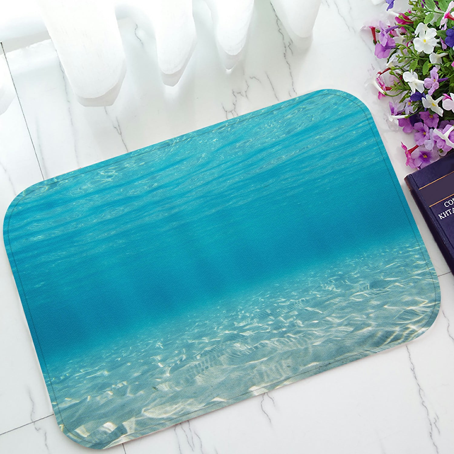 ECZJNT Underwater Caribbean sea shallow sandy seabed sunlight Doormat ...