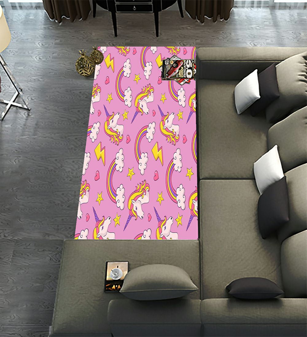 ECZJNT Unicorns And Rainbows Runner Rug 2 x 10ft Long Area Rug Carpet ...