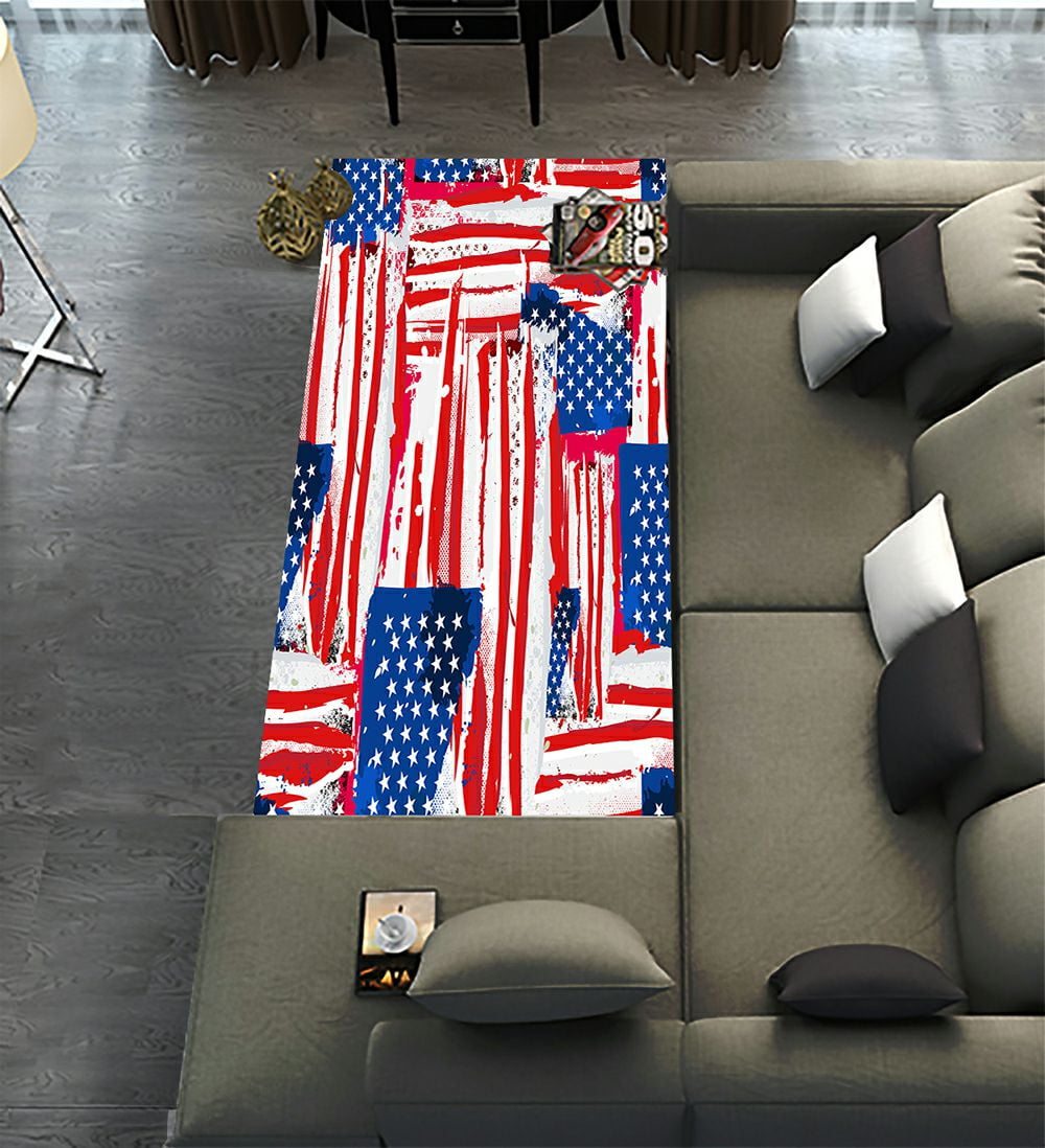 ECZJNT Usa Flag Runner Rug 2.6 x 10ft Long Area Rug Carpet for Hallway ...