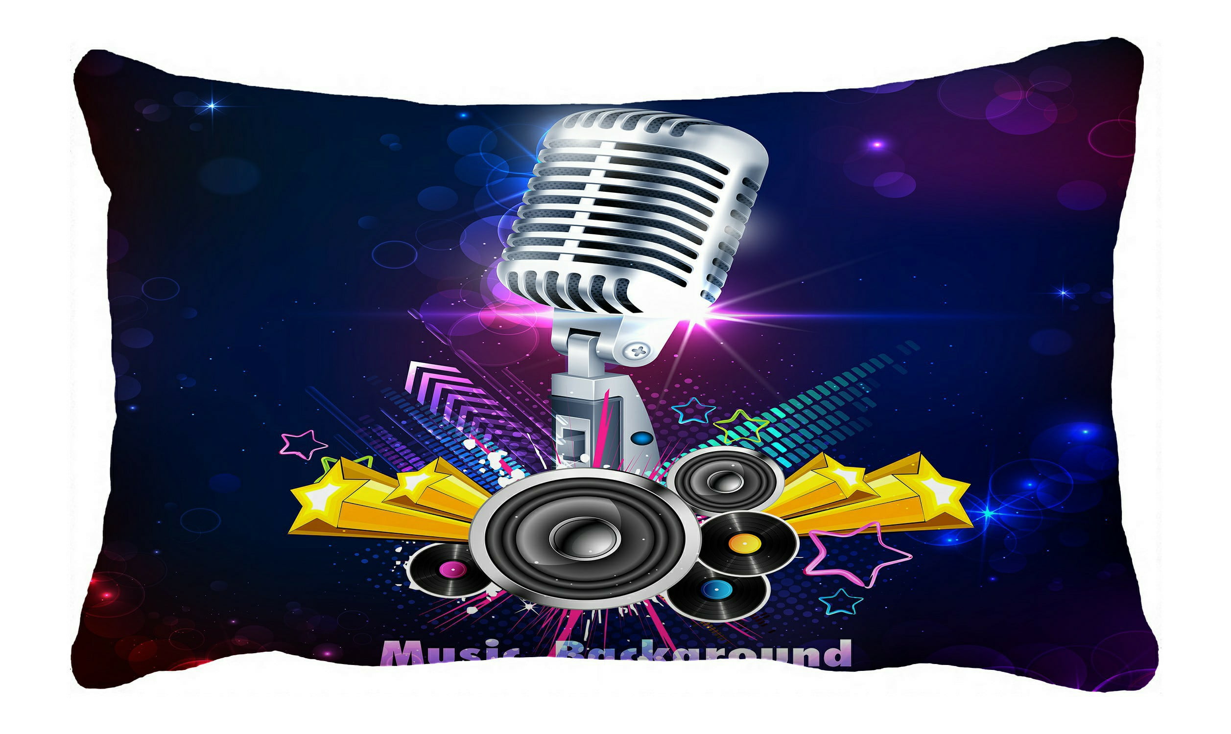 ECZJNT Vintage Microphone on musical background Pillow Case Cover Set ...