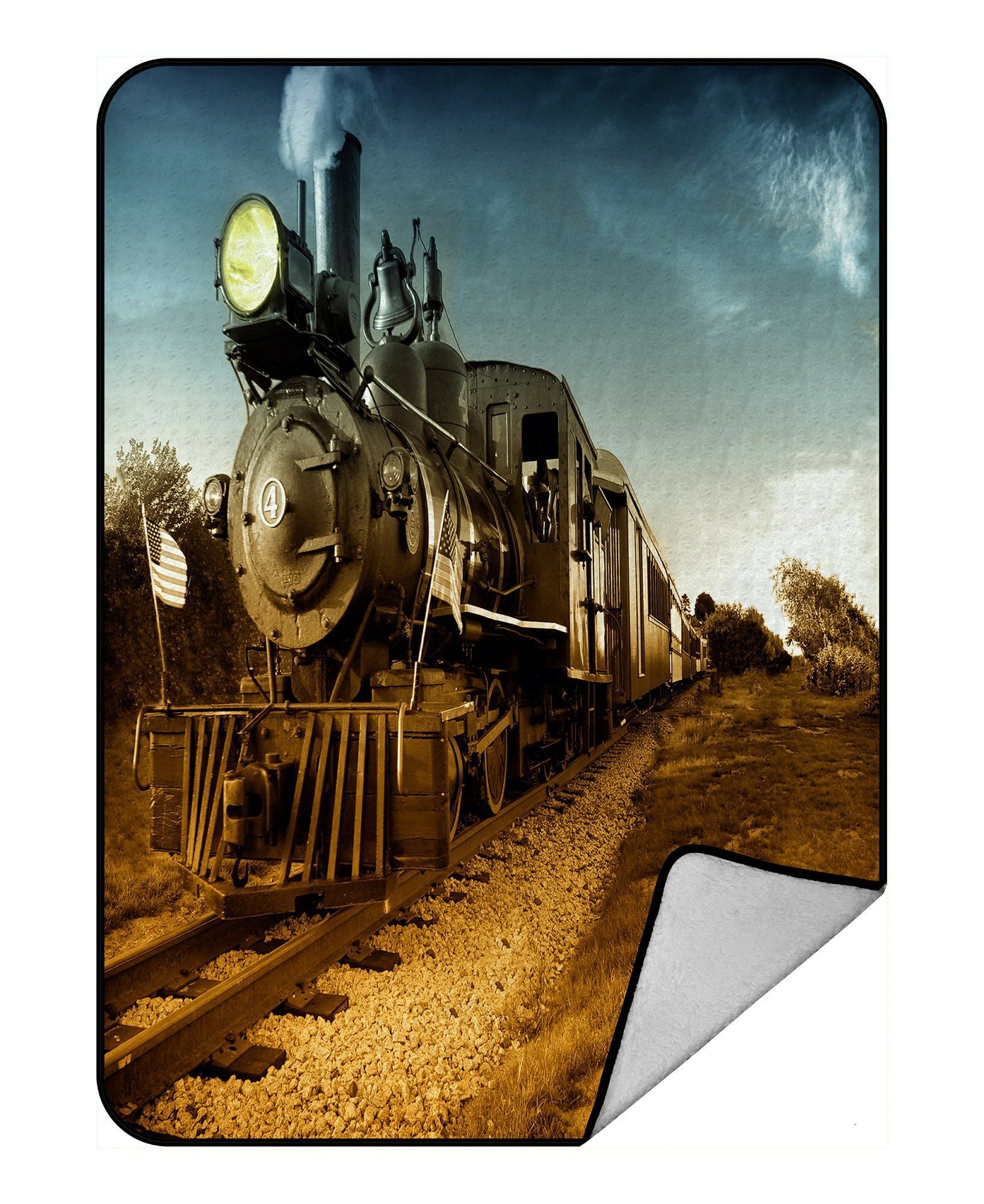 ECZJNT Vintage Steam engine locomotive train moving down railroad track ...