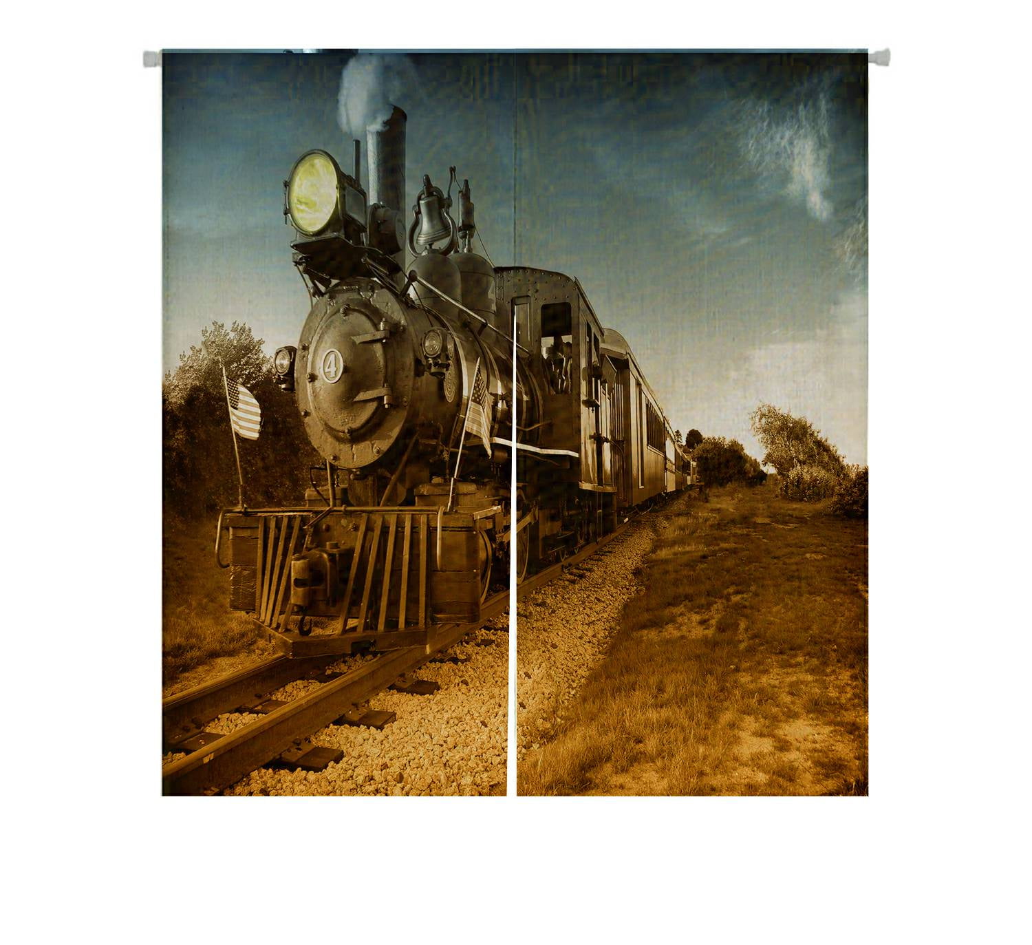 ECZJNT Vintage Steam engine locomotive train moving down railroad track ...