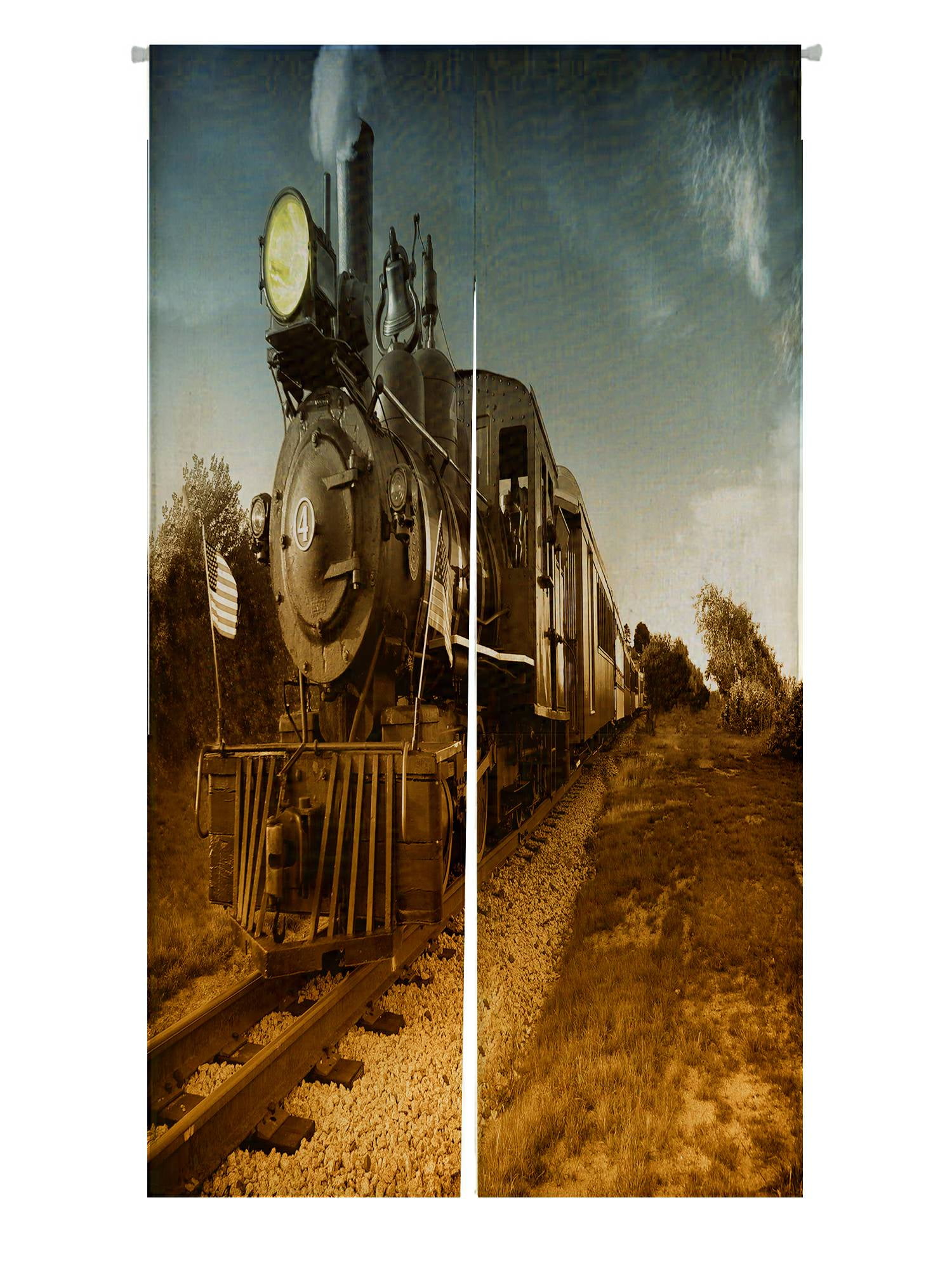 ECZJNT Vintage Steam engine locomotive train moving down railroad track ...