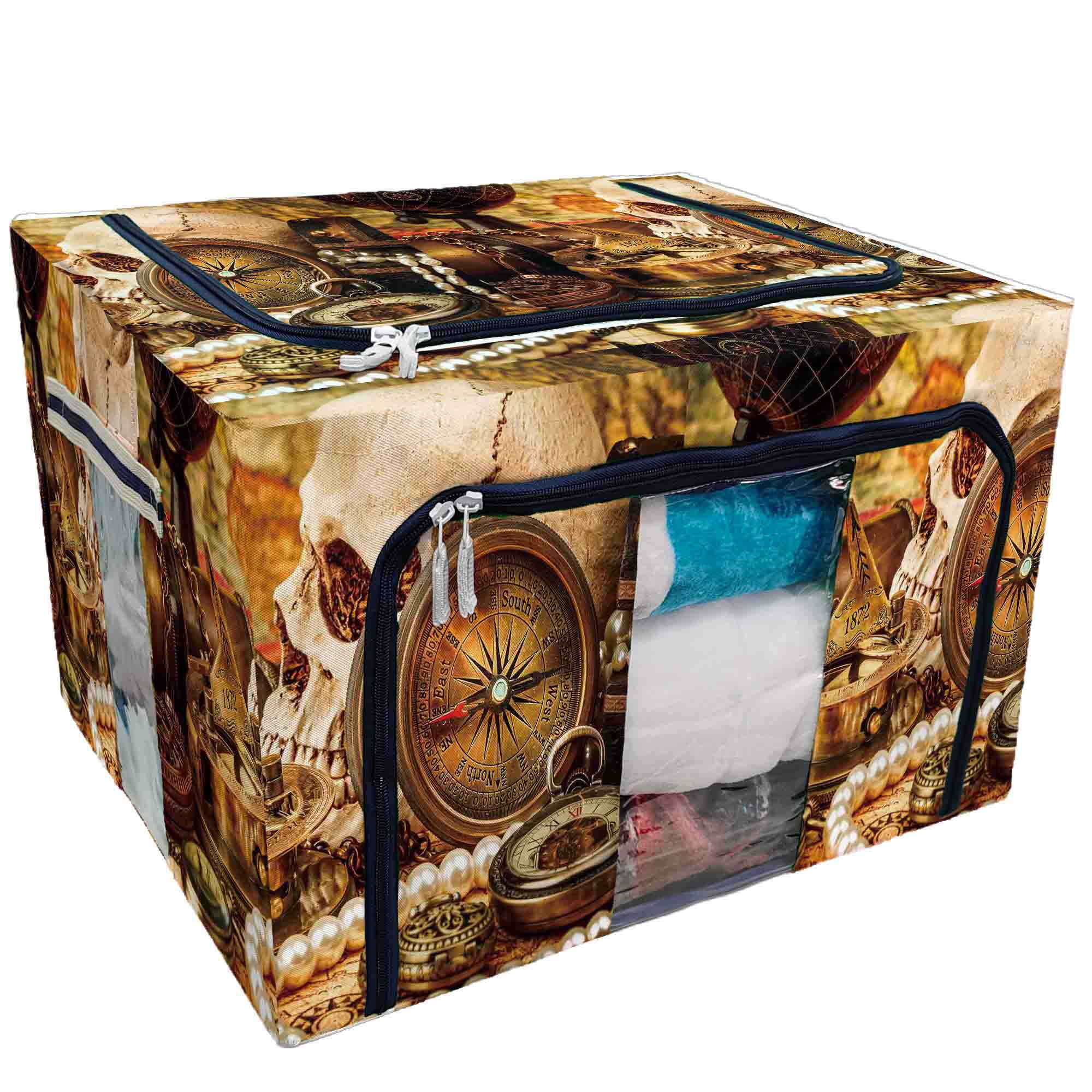 ECZJNT Vintage compass pearl necklace ancient map Storage Bag Clear ...