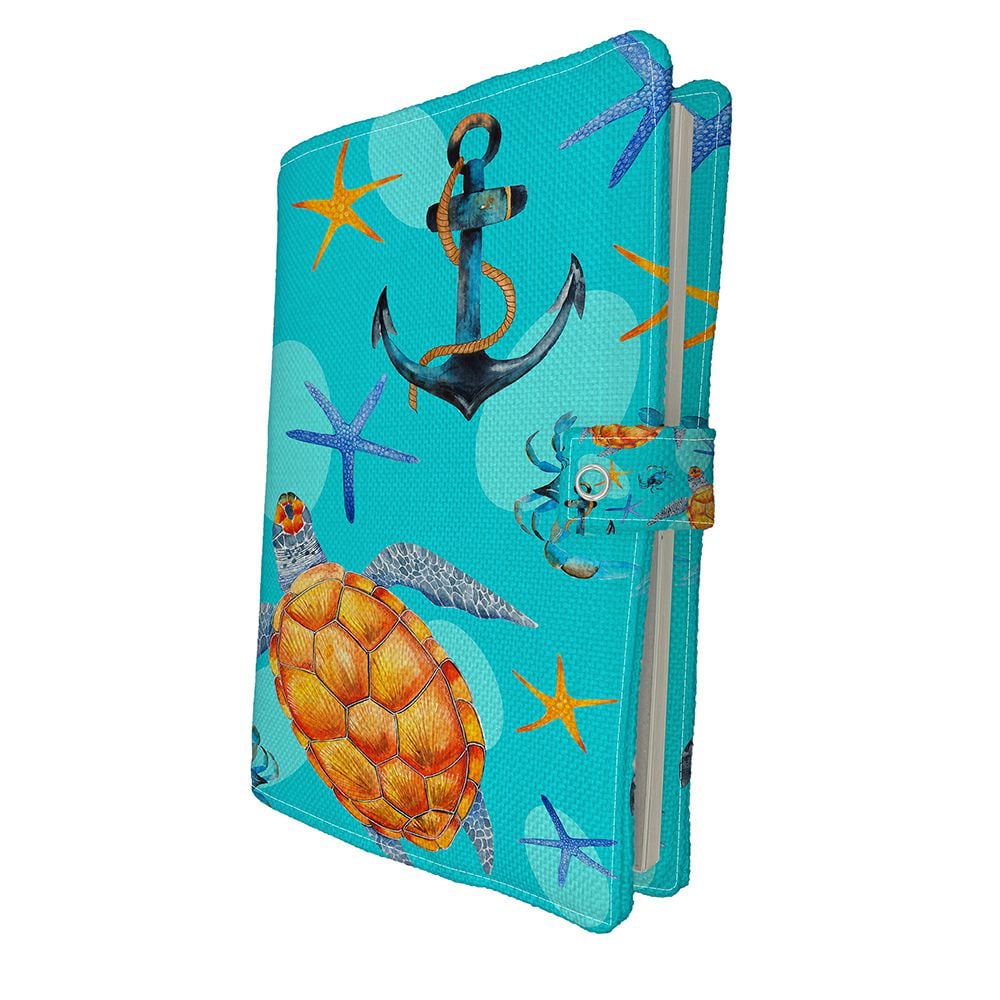 ECZJNT Watercolor Sea Anchors Crabs Sea Turtles Seastars Book Cover ...