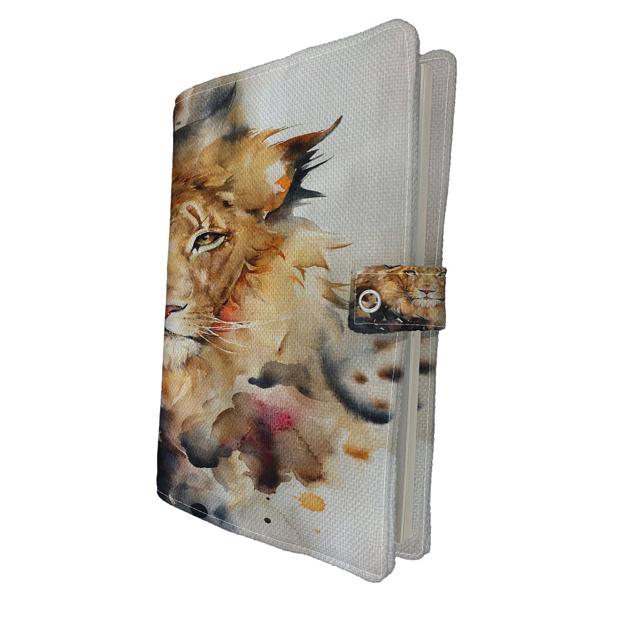 ECZJNT Watercolour Painting Lion Book Cover Book Protector Book Sleeve ...