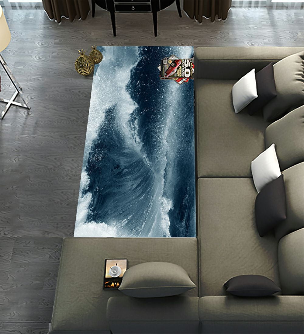 ECZJNT Waves Sea Wave Ocean Runner Rug 2.6 x 10ft Long Area Rug Carpet ...