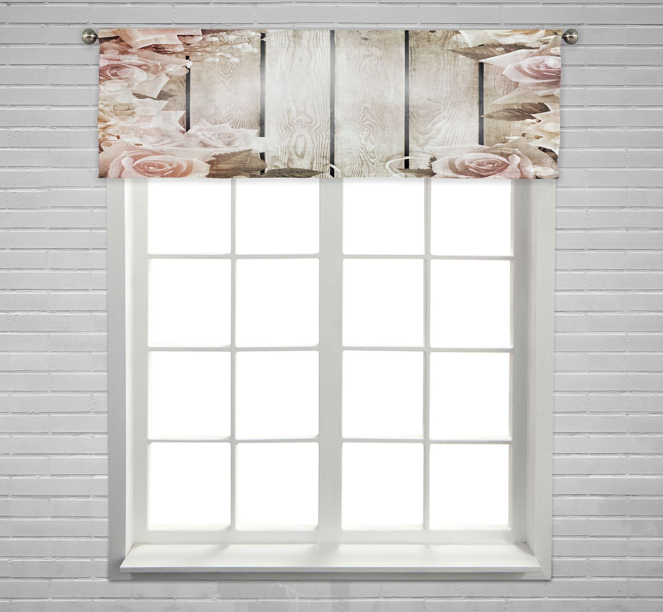 ECZJNT Wedding vintage romantic roses Window Curtain Valance Rod Pocket ...